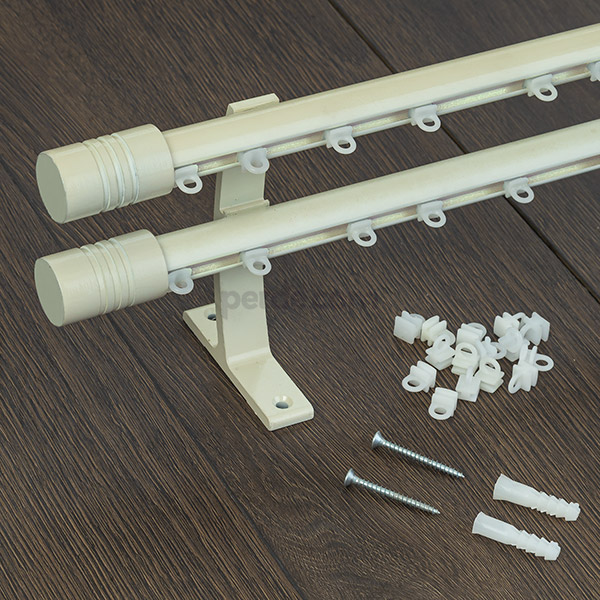 Metal Rustik Kornişli 20mm Perde Borusu, Perde Askısı Mat Gri Ağır ...